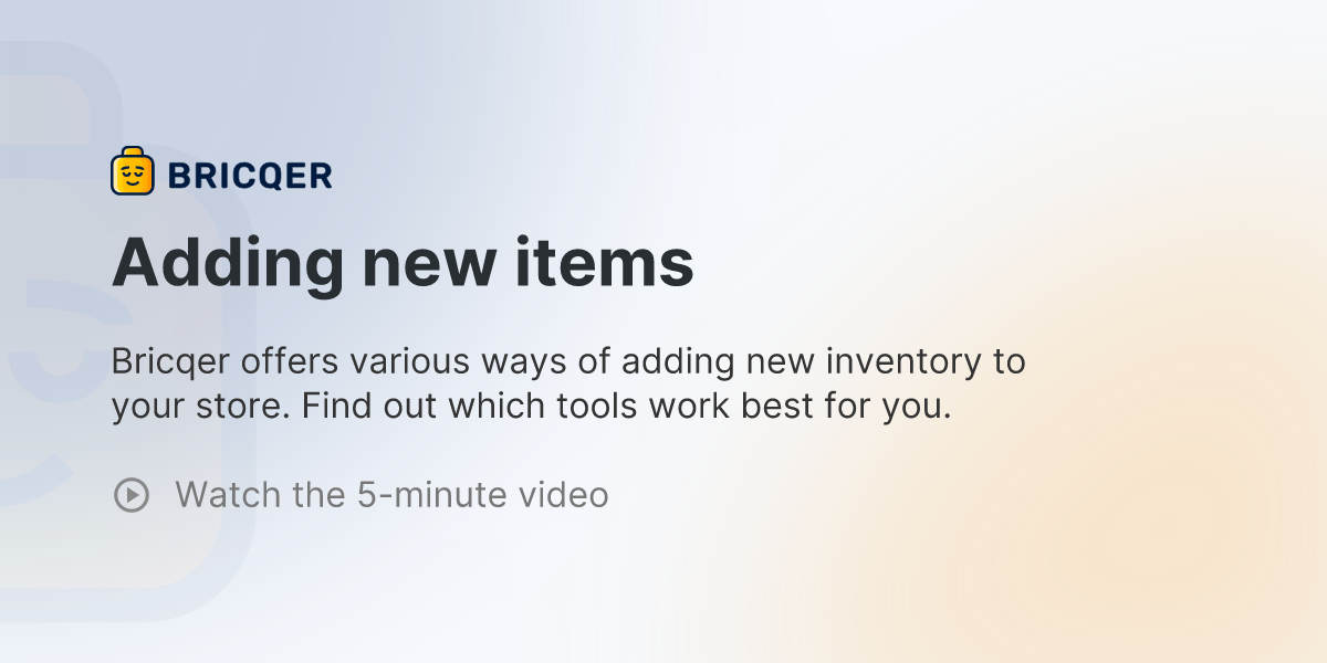 Adding new items | Bricqer — Just add LEGO®