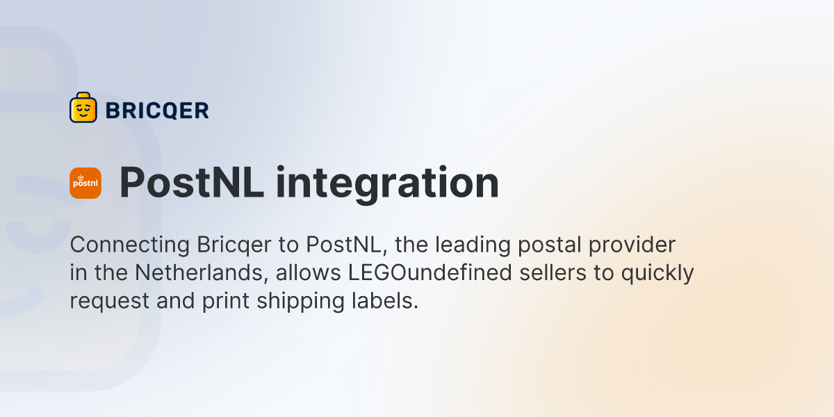 PostNL Bricqer Just Add LEGO 