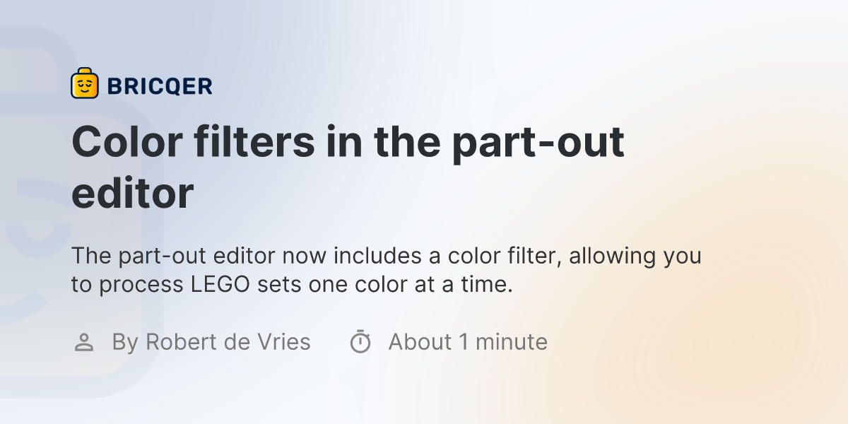 Color filters in the part-out editor | Bricqer — Just add LEGO®